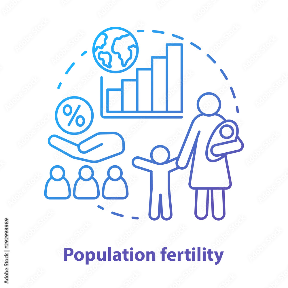 Population fertility concept icon. Birthrate idea thin line ...