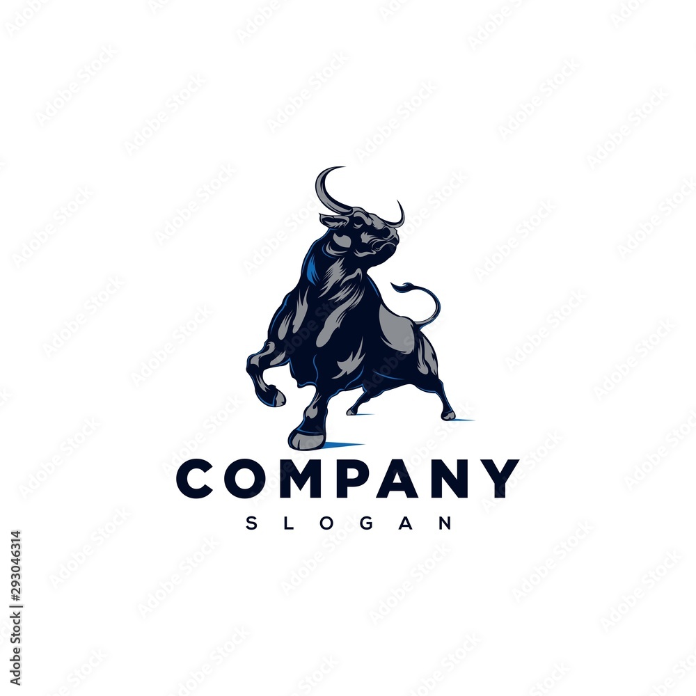 bull logo design Stock Vector | Adobe Stock