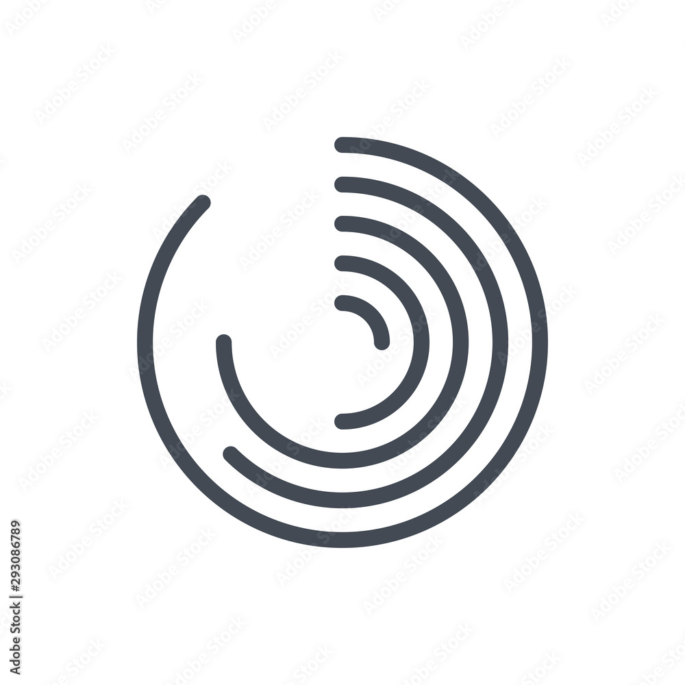Multi-level pie charts line icon. Circle diagram vector outline sign ...