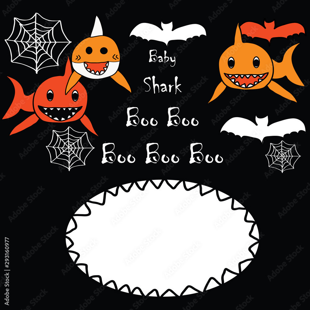 Image vectorielle Stock Baby shark Boo Boo Boo Halloween Invitation ...