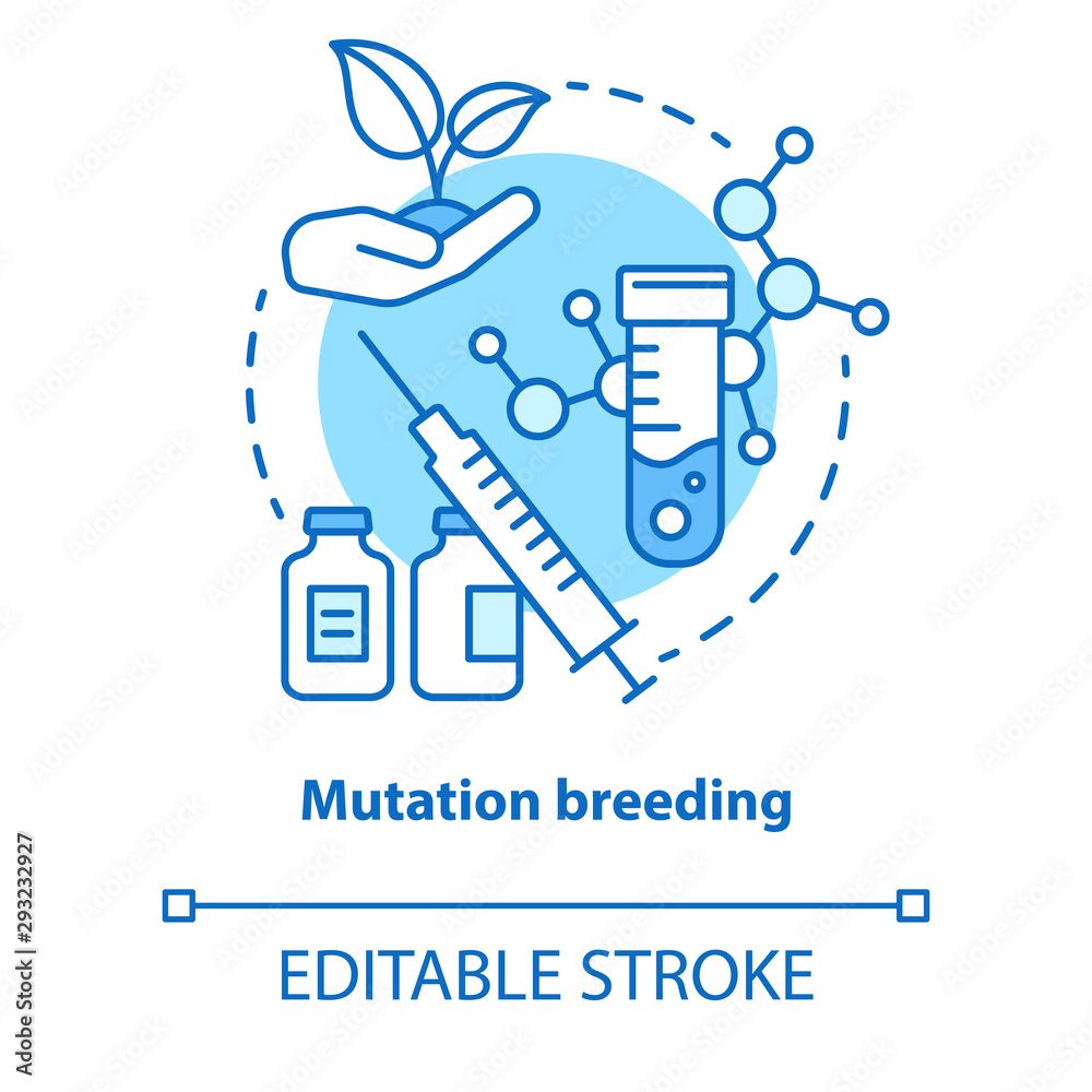 Mutation breeding concept icon. Bioengineering and biotechnology idea ...