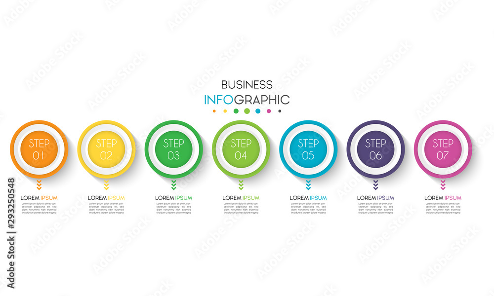 Business infographic. Timeline data visualization with step, number, or ...
