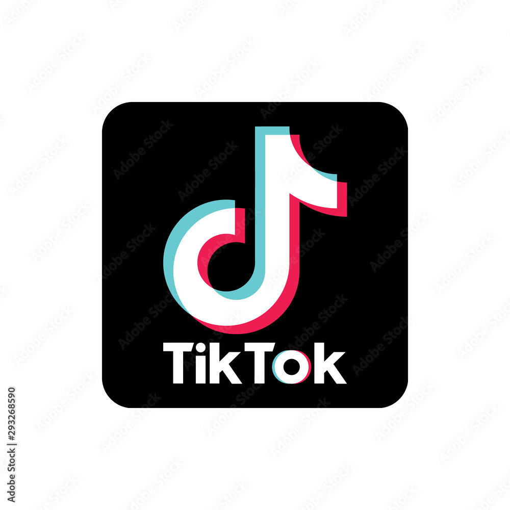 TikTok logo. Tik Tok editorial realistic.TikTok app Stock Vector ...