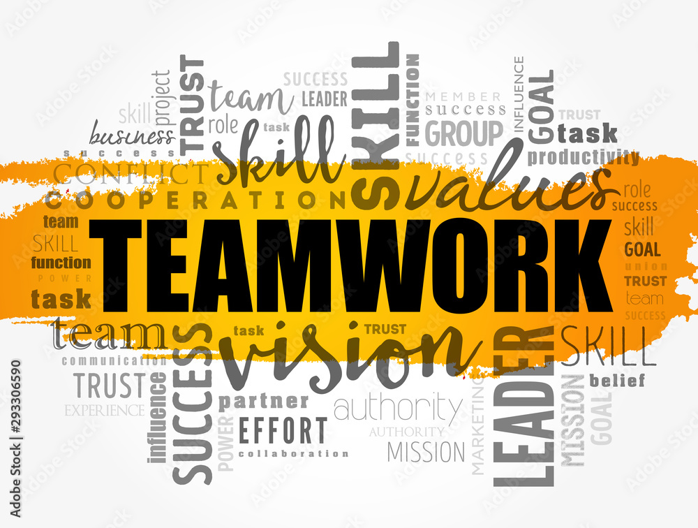 Teamwork word cloud collage, business concept background Stock Vector ...