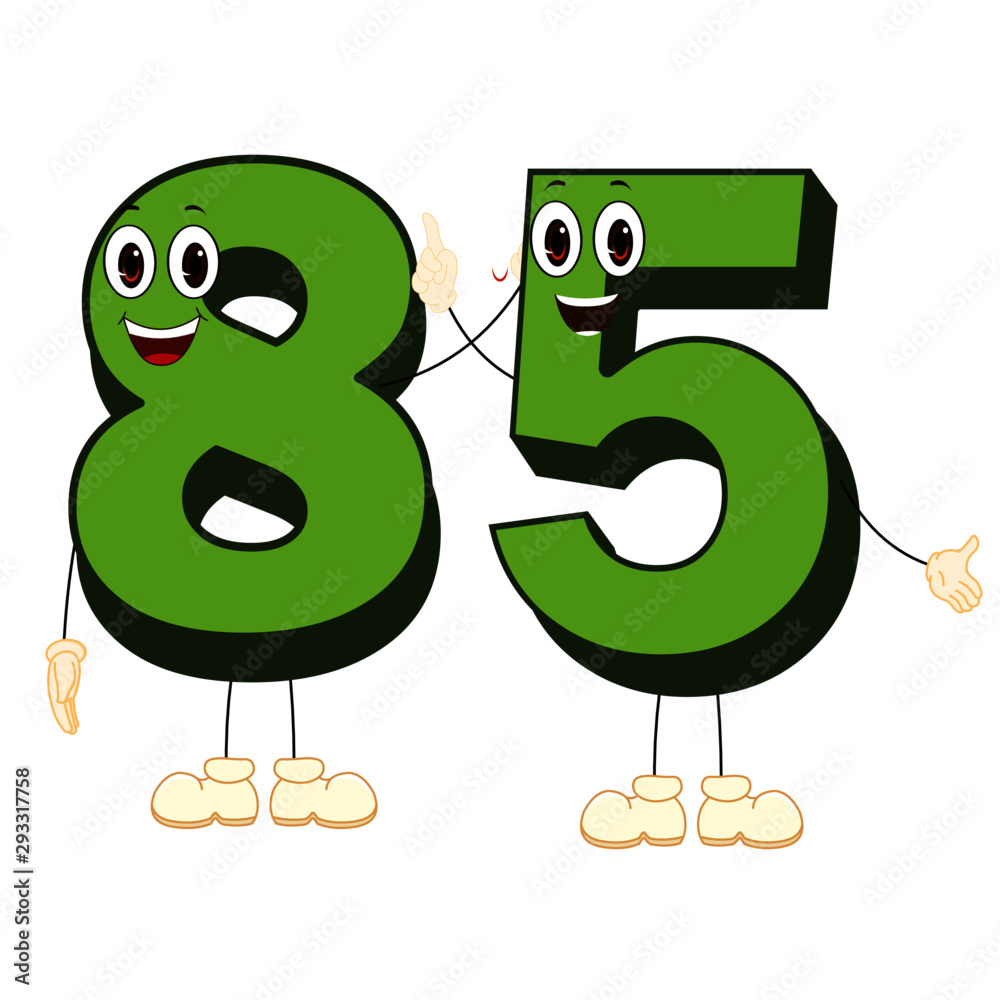 Number Eighty Five - Cartoon Vector Image Stock Vector | Adobe Stock