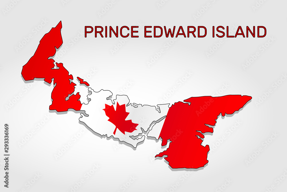 Map of Prince Edward Island combined with Canada flag. Prince Edward ...