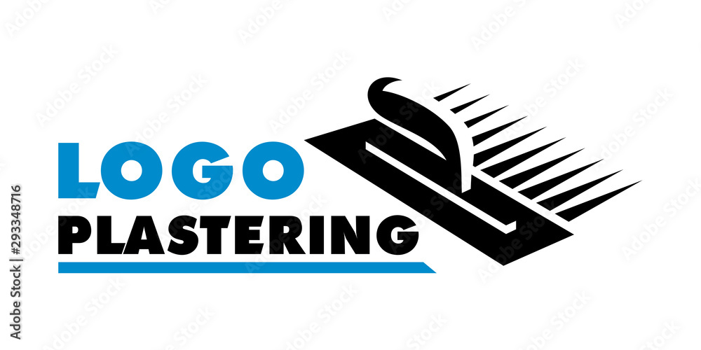 A trowel plastering concrete banner, Vector Stock Vector | Adobe Stock