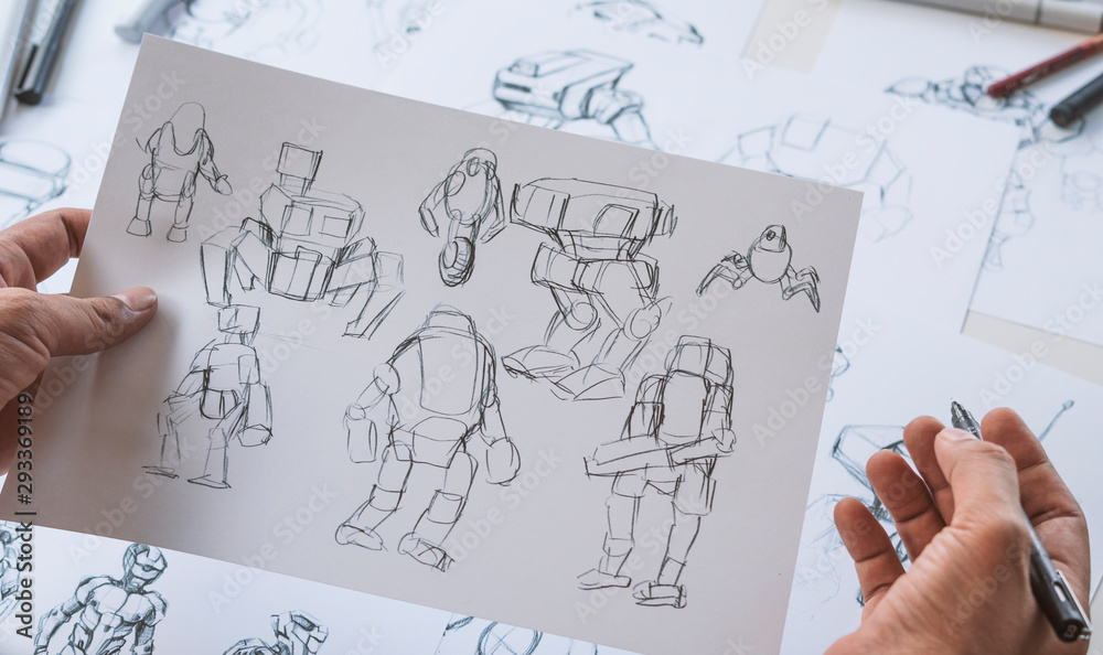 Foto de Stock Animator designer Development designing drawing sketching ...