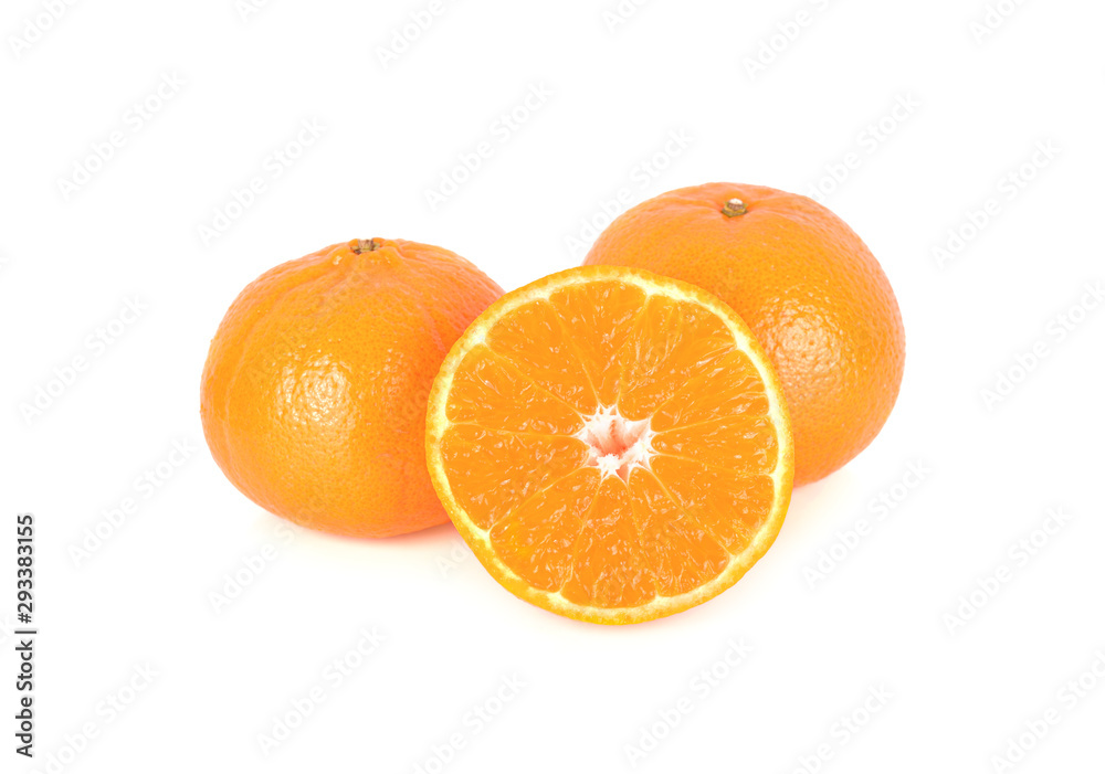 whole and half cut ripe Australia honey murcott mandarin orange on ...