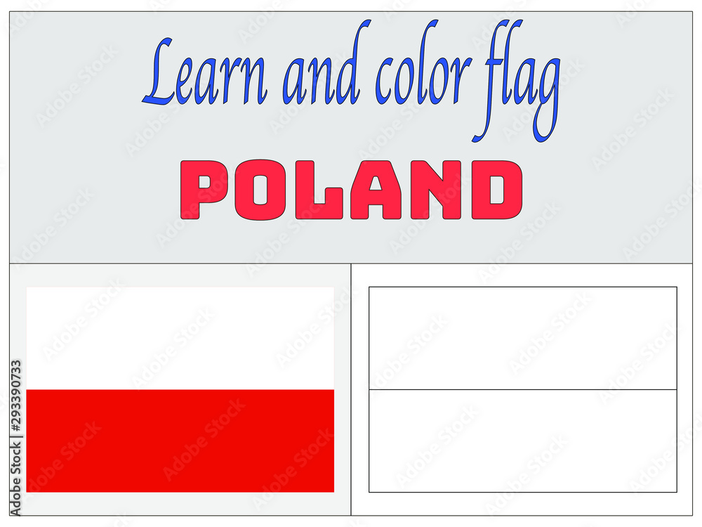 Poland National flag Coloring Book for Education and learning. original ...