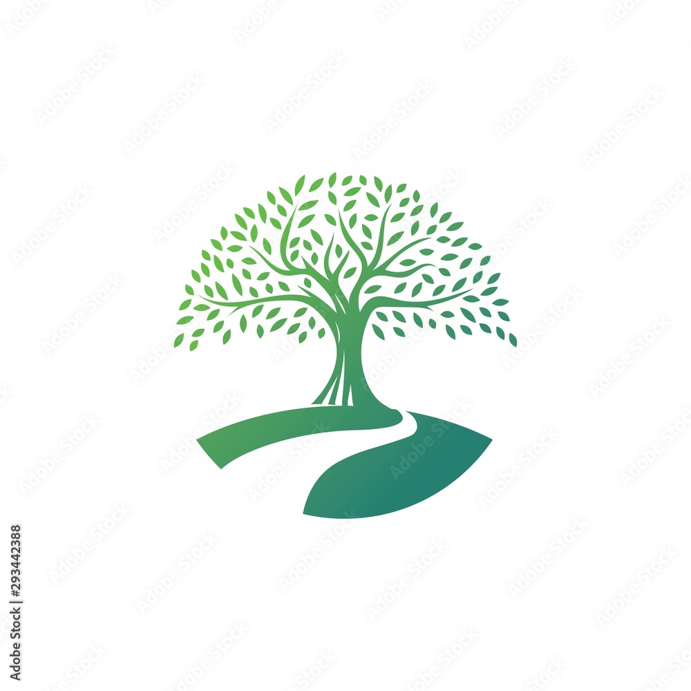 Tree logo design vector template.River tree illustration Stock Vector ...