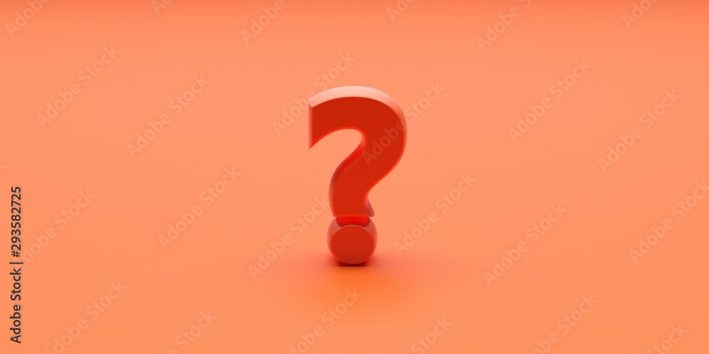 Question mark on orange color background. 3d illustration Stock ...