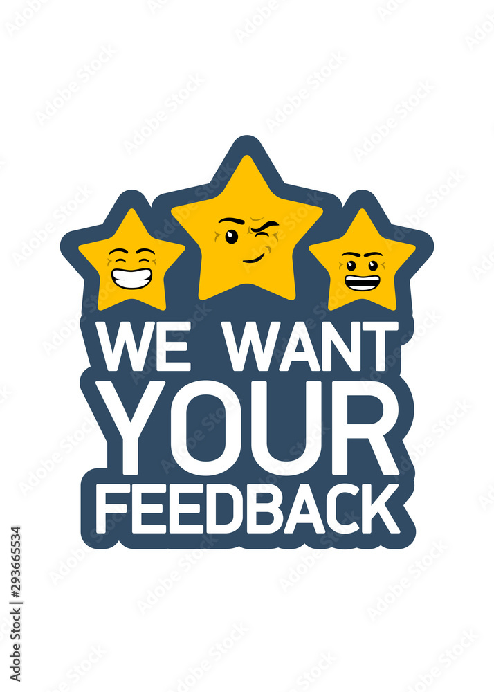 feedback rating emoji stars. Flat design Online Review. Customer ...