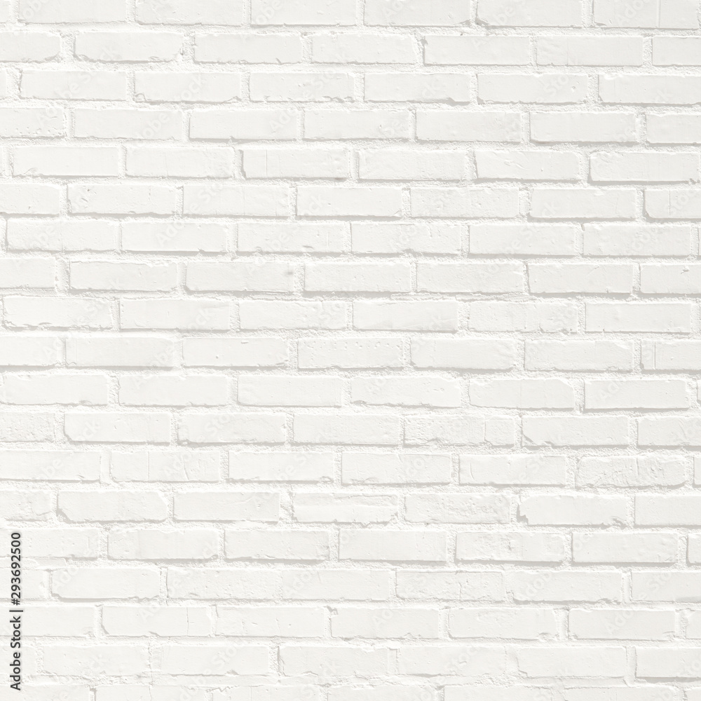 White brick wall background. Neutral texture of a flat brick wall close ...