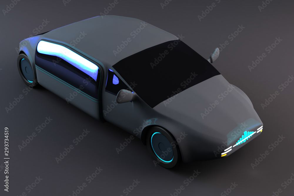 Autonomus Electric Vehicle Concept Design 3D Illustration Stock ...