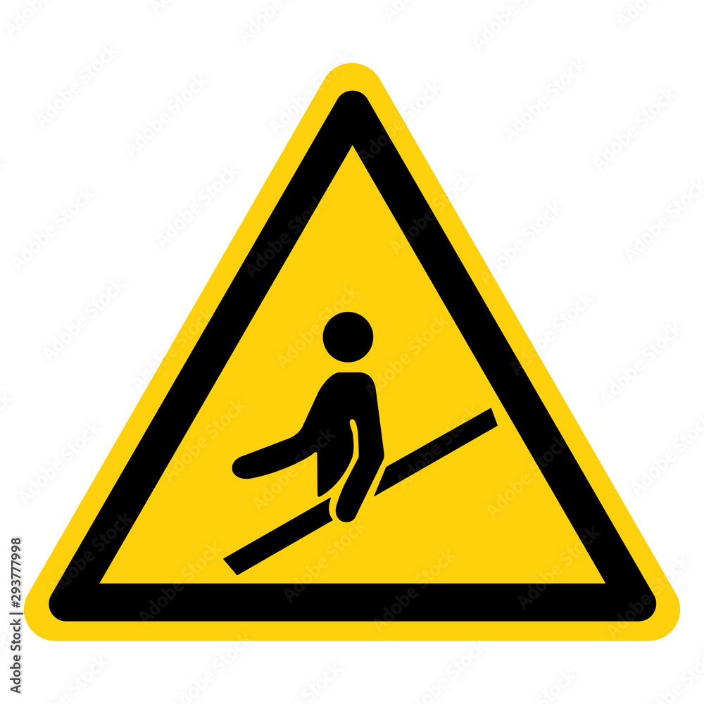 Warning Use Handrail Symbol Sign,Vector Illustration, Isolated On White ...