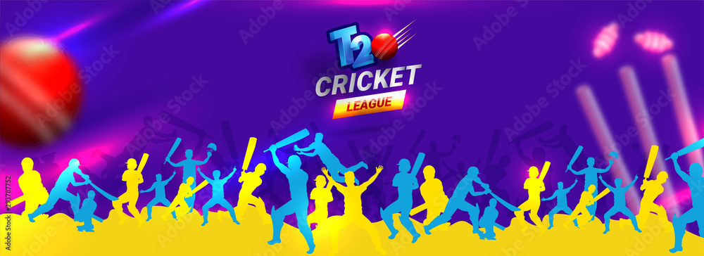 Cricket player in different playing pose with cricket equipment ...