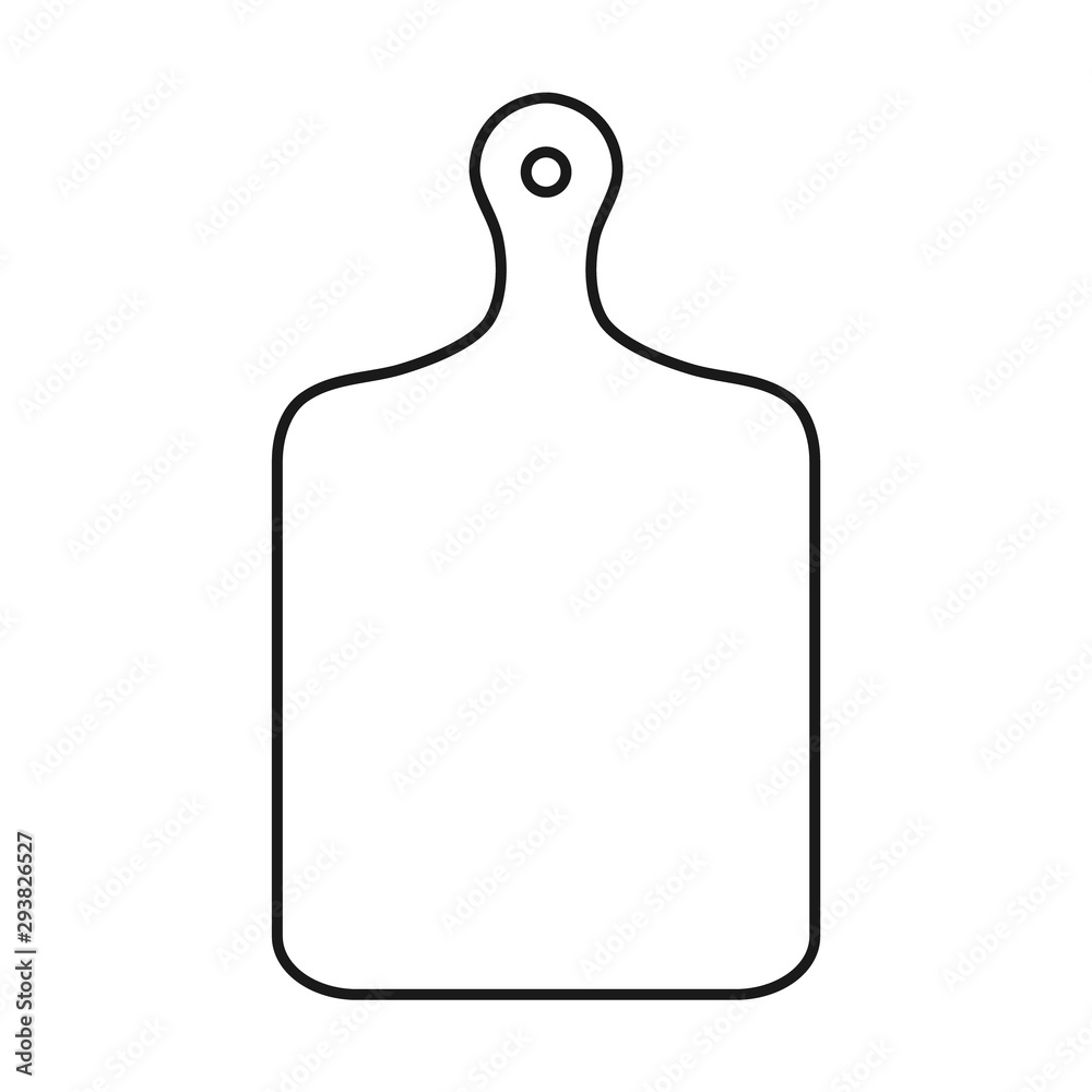 Cutting board icon outline on white background. Linear icon kitchen ...