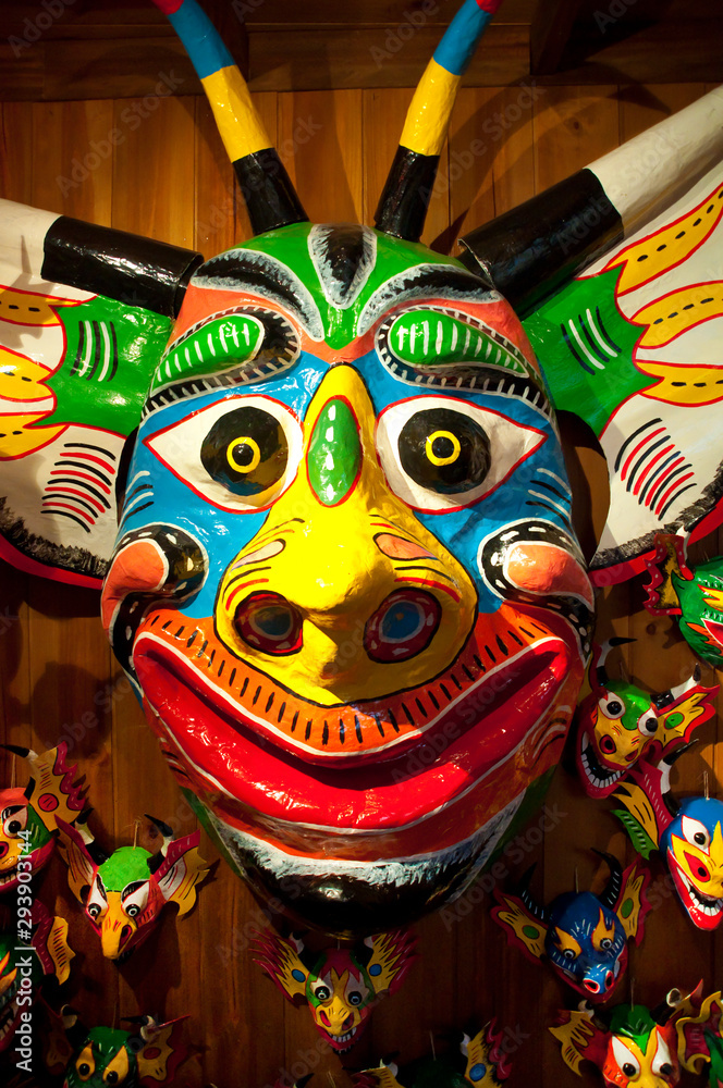 Foto de Stock Dancing Devils of Yare Masks. The Dancing Devils don red ...