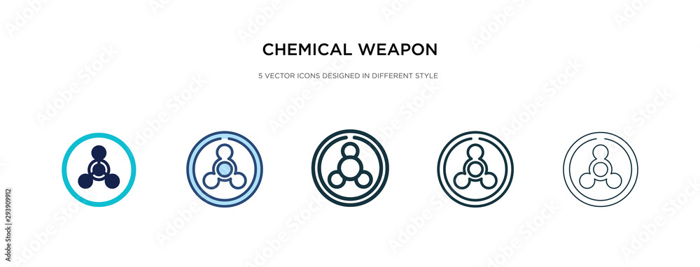 chemical weapon icon in different style vector illustration. two ...