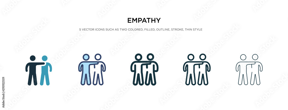 empathy icon in different style vector illustration. two colored and ...