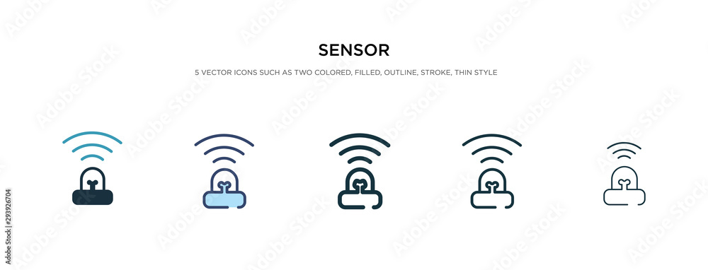 sensor icon in different style vector illustration. two colored and ...