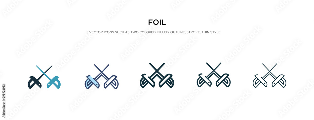 foil icon in different style vector illustration. two colored and black ...
