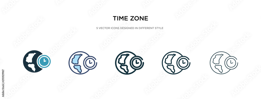 Vector de Stock time zone icon in different style vector illustration ...