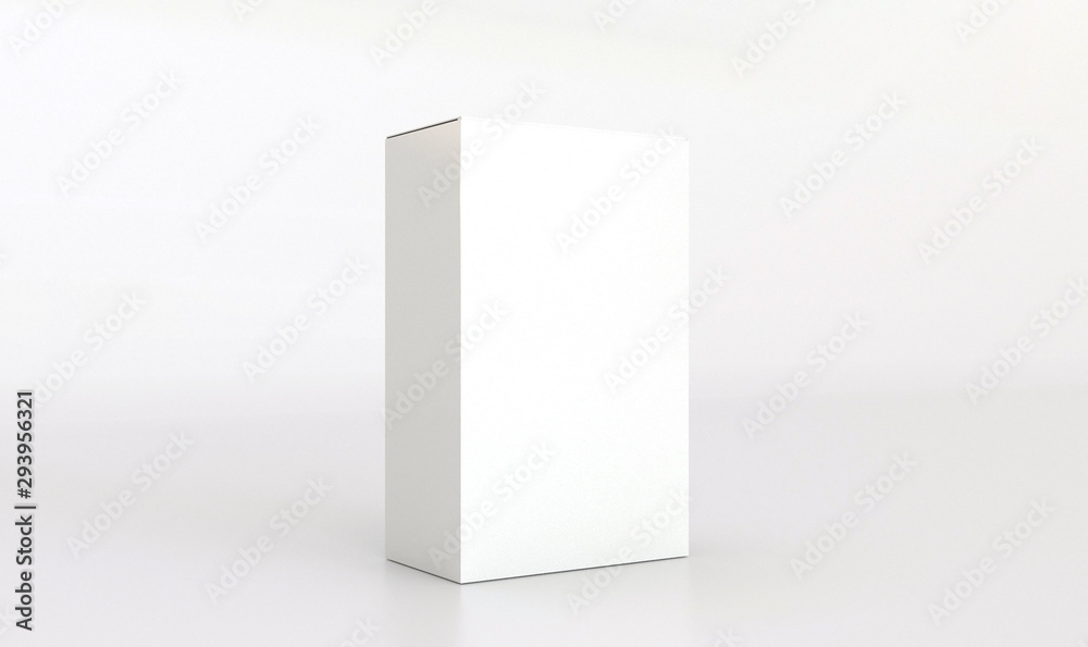 3D white box isolated on white background. Mock Up box for packiging ...