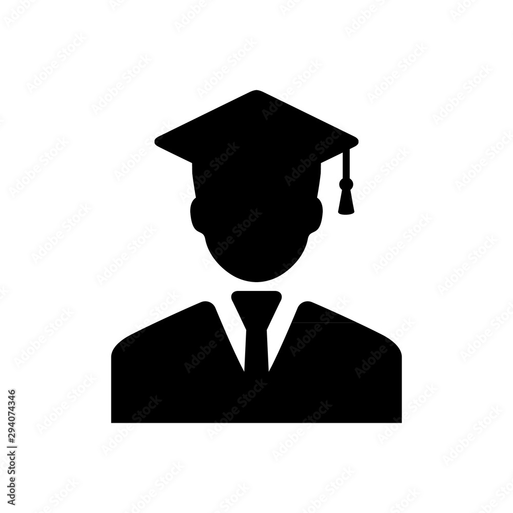student with graduation cap icon Stock Illustration | Adobe Stock