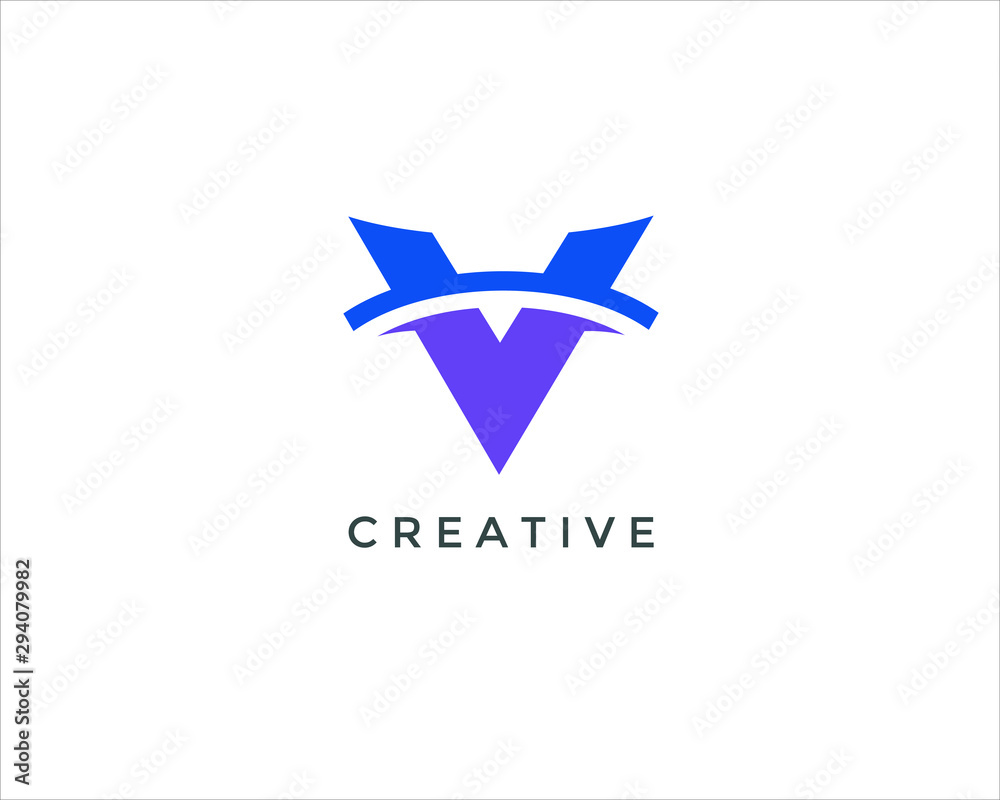 Letter V Logo Design Template Stock Vector | Adobe Stock