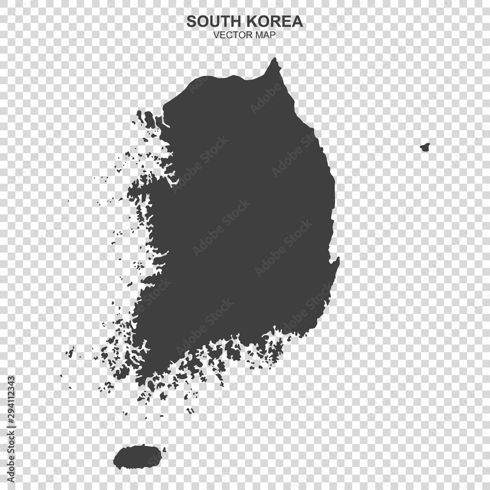 political map of South Korea isolated on transparent background Stock ...