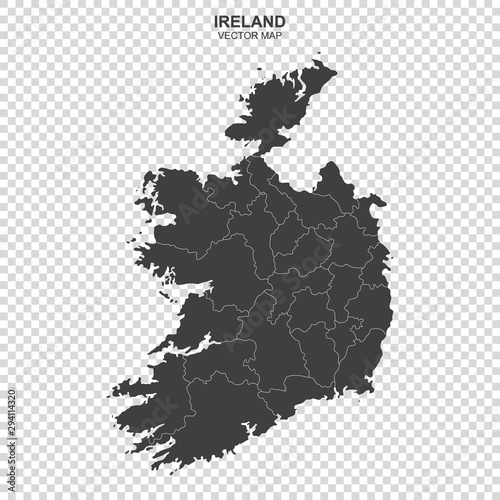 political map of Ireland isolated on transparent background - Buy this ...