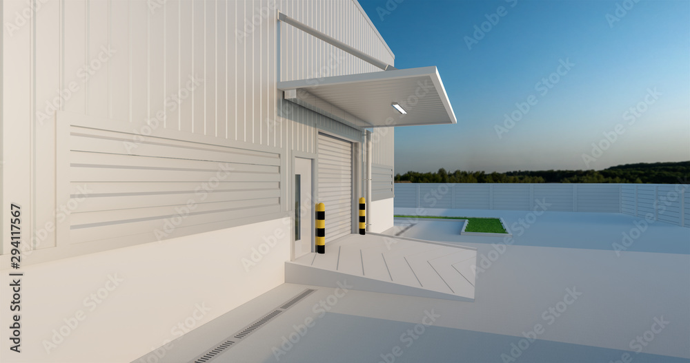 Commercial or industrial facade. That is a property use as factory ...