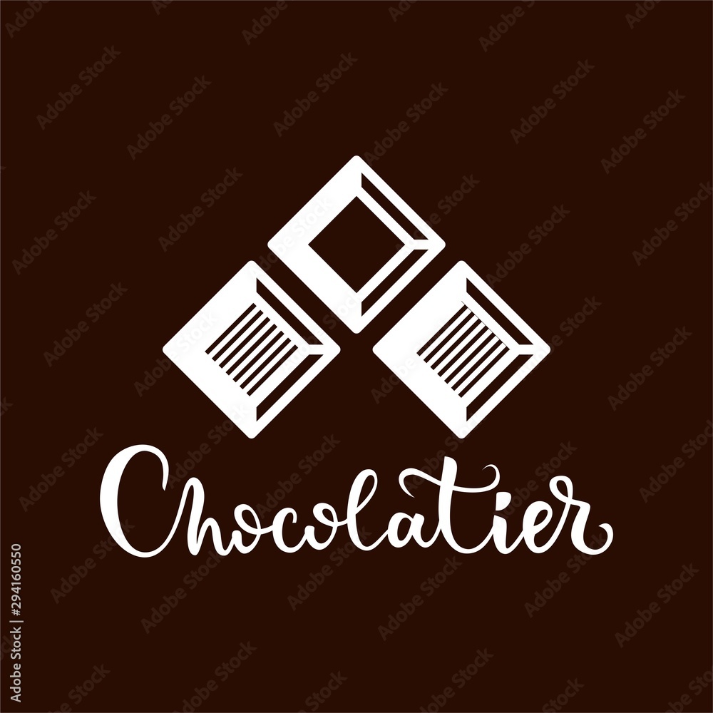 Stylish chocolate logo. Vector logo for chocolatier. Design element for ...