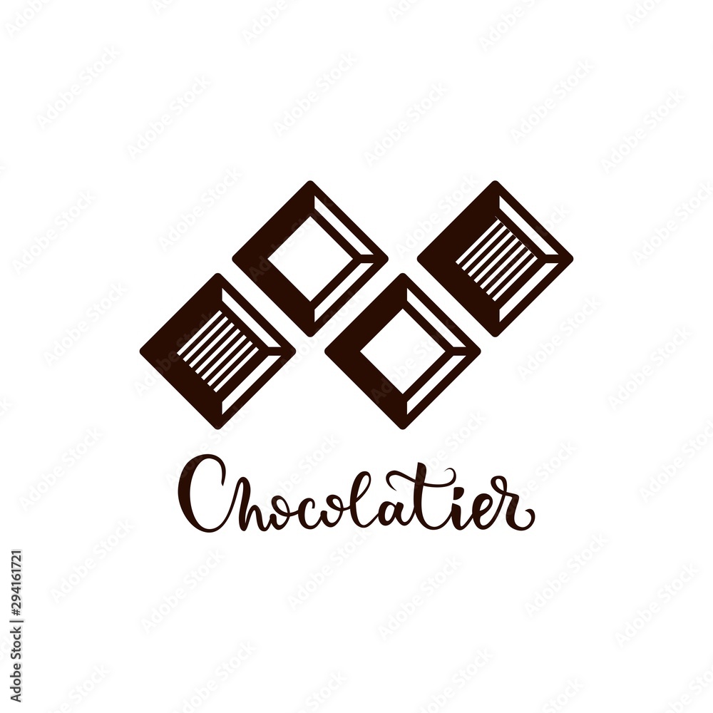 Stylish chocolate logo. Vector logo for chocolatier. Design element for ...