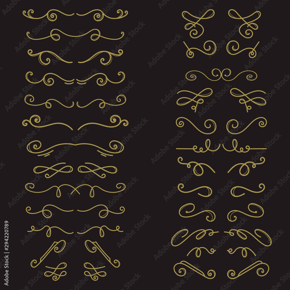 Set of hand drawn text dividers. For poster, card, banner, flyer ...