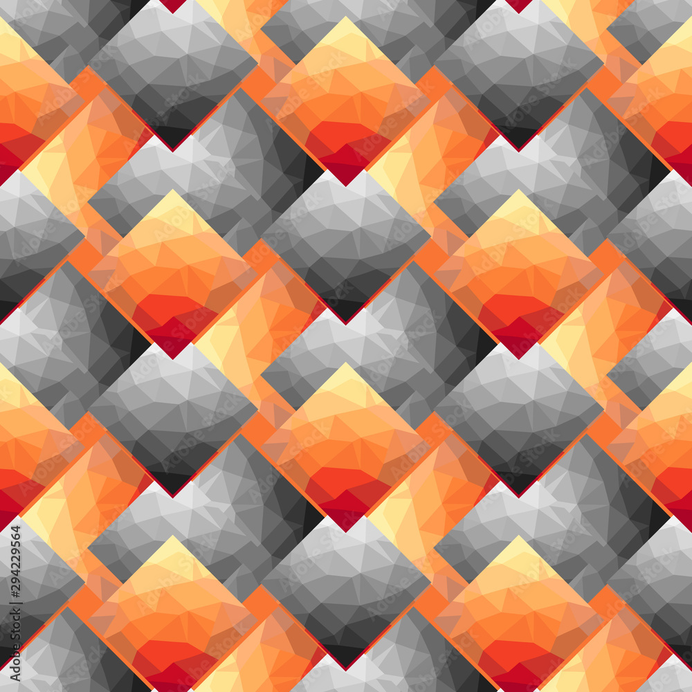 Dark orange, Yellow vector low poly texture seamless pattern. A sample ...