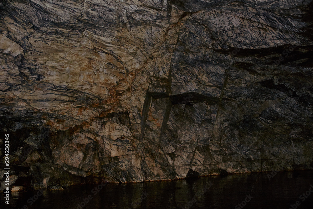 Stock-Foto „Underground Grotto Panorama.Types of a former underground ...