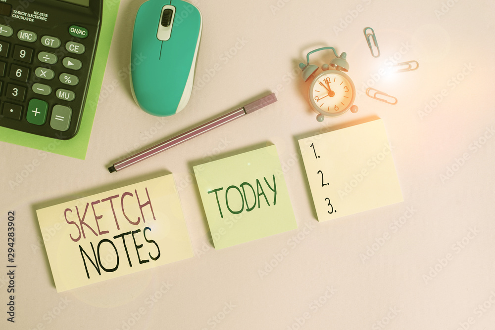 Conceptual hand writing showing Sketch Notes. Concept meaning visual ...