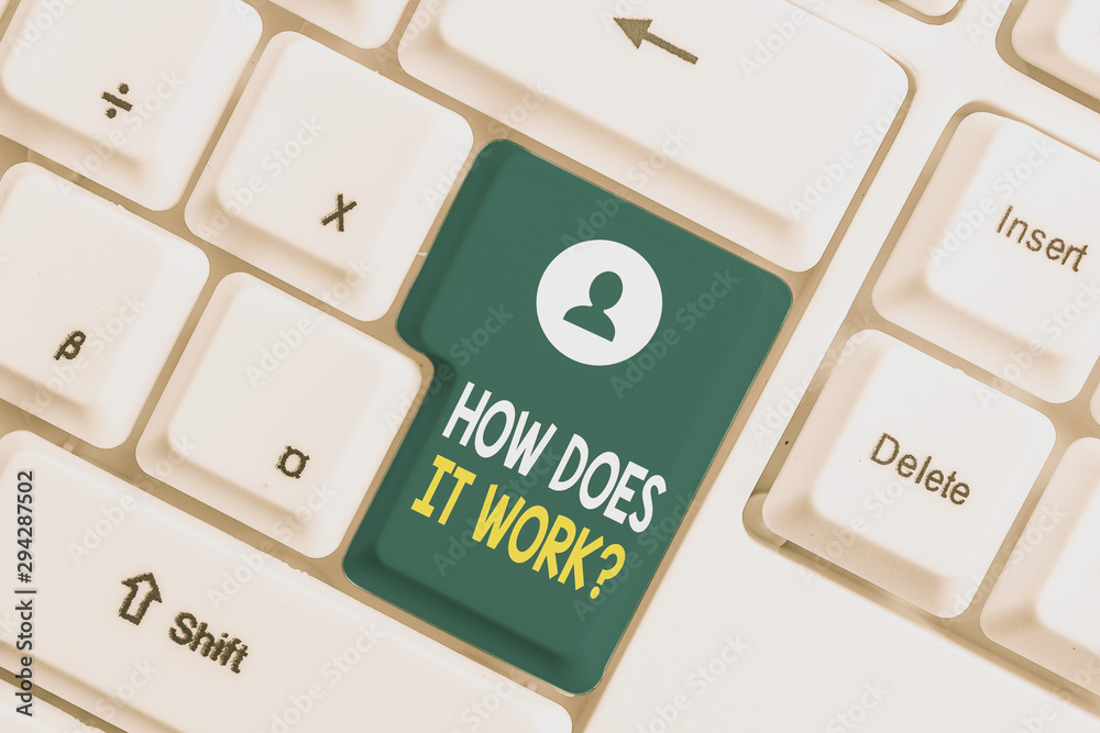 Text sign showing How Does It Work Question. Business photo showcasing ...