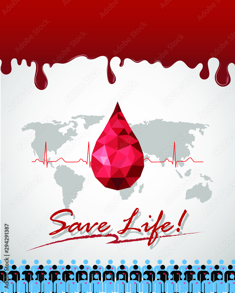 Blood donation design. Creative donor poster. Blood Donor banner. Red ...