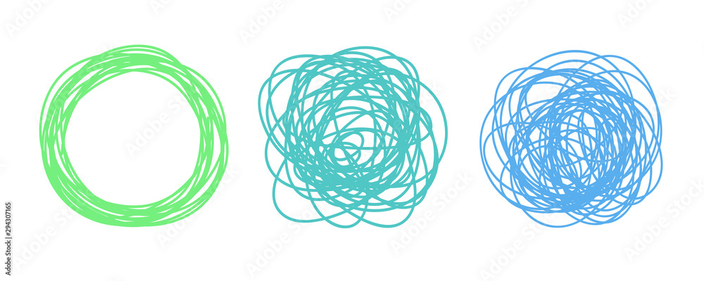 Colorful tangled shapes on white. Chaos patterns. Bright backgrounds with array of lines. Line ...