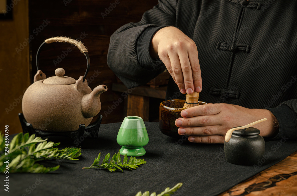 traditional matcha tea preparation Stock Photo | Adobe Stock