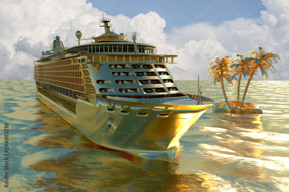 Concept art of cruise ship model, render 3D Stock Illustration | Adobe ...