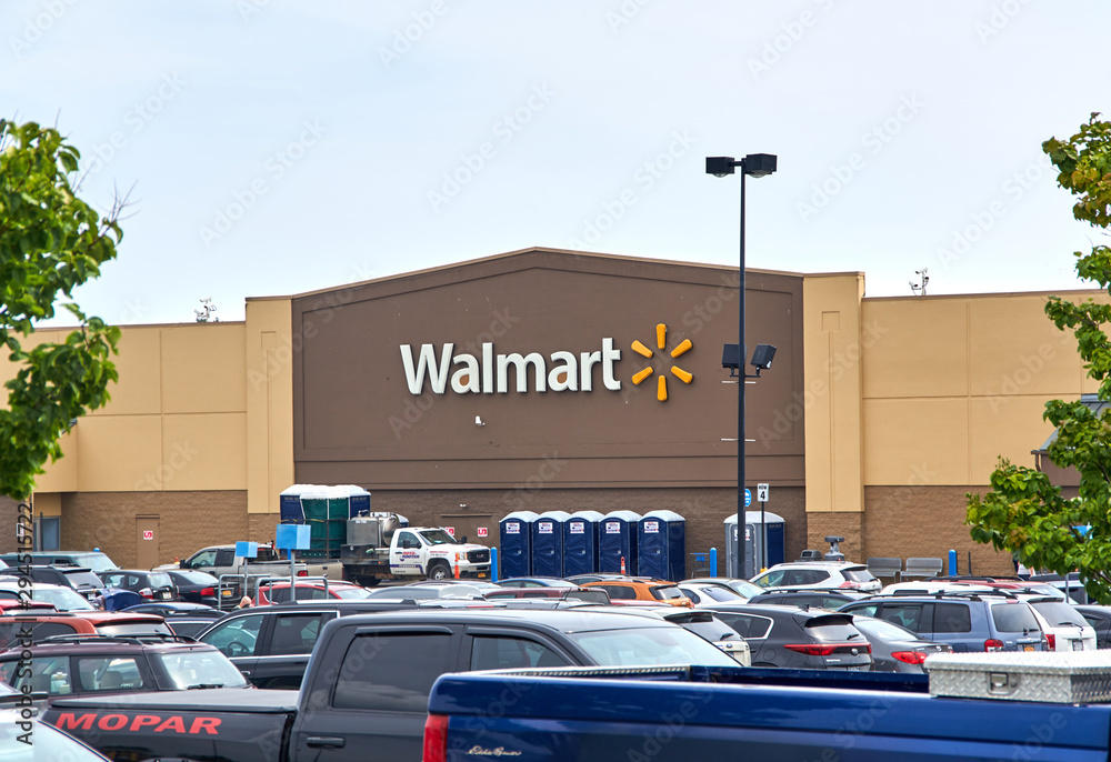 WalMart store and logo Stock Photo | Adobe Stock