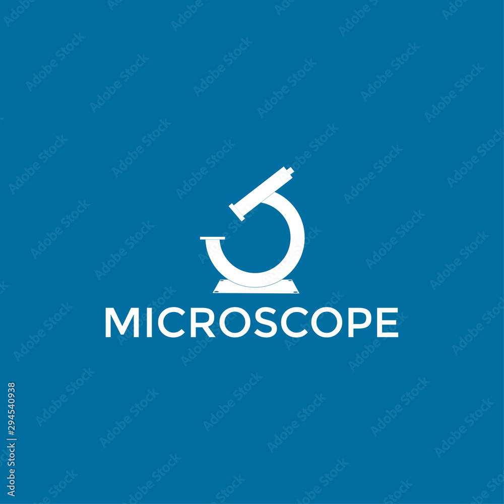Minimalist Microscope Logo. Microscope Vector Stock Vector | Adobe Stock