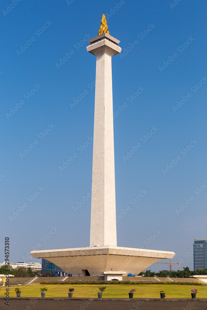 Beautiful view of the National Monument of Indonesia (Monumen Nasional ...