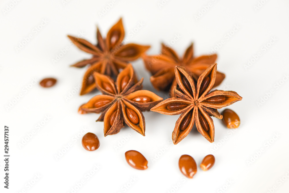 Star Anise isolated on white background herbs and spices for cooking ...