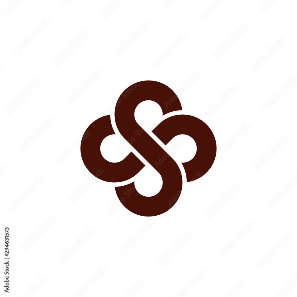Swirl SS monogram, flower logo mark, spinning icon, letter SS with ...